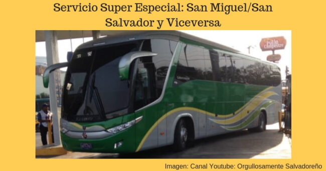 Buses Super Especiales, Ruta 301 de San Miguel a San Salvador