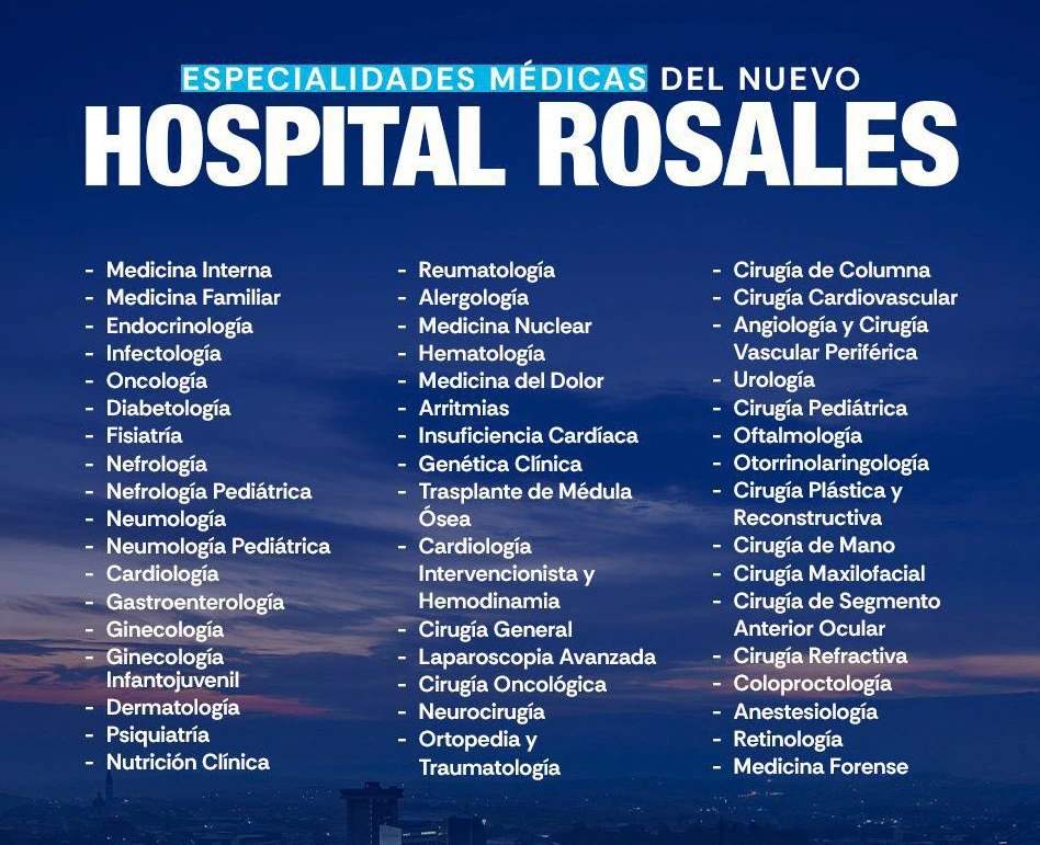 47 especialidades médicas disponibles en el Hospital Rosales